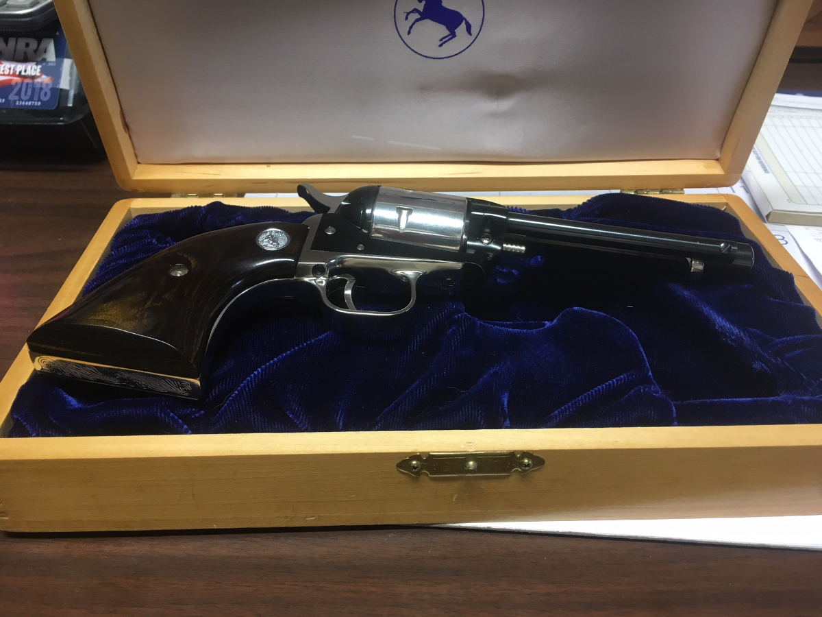 Colt 22 Lr Revolver With Walnut Grips And Blued In Wood Case .22 Lr For ...