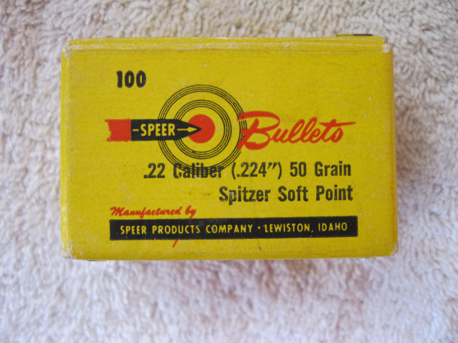Speer Bullets .22 Cal 50 Grain Spitzer Soft Point Reloading Components ...