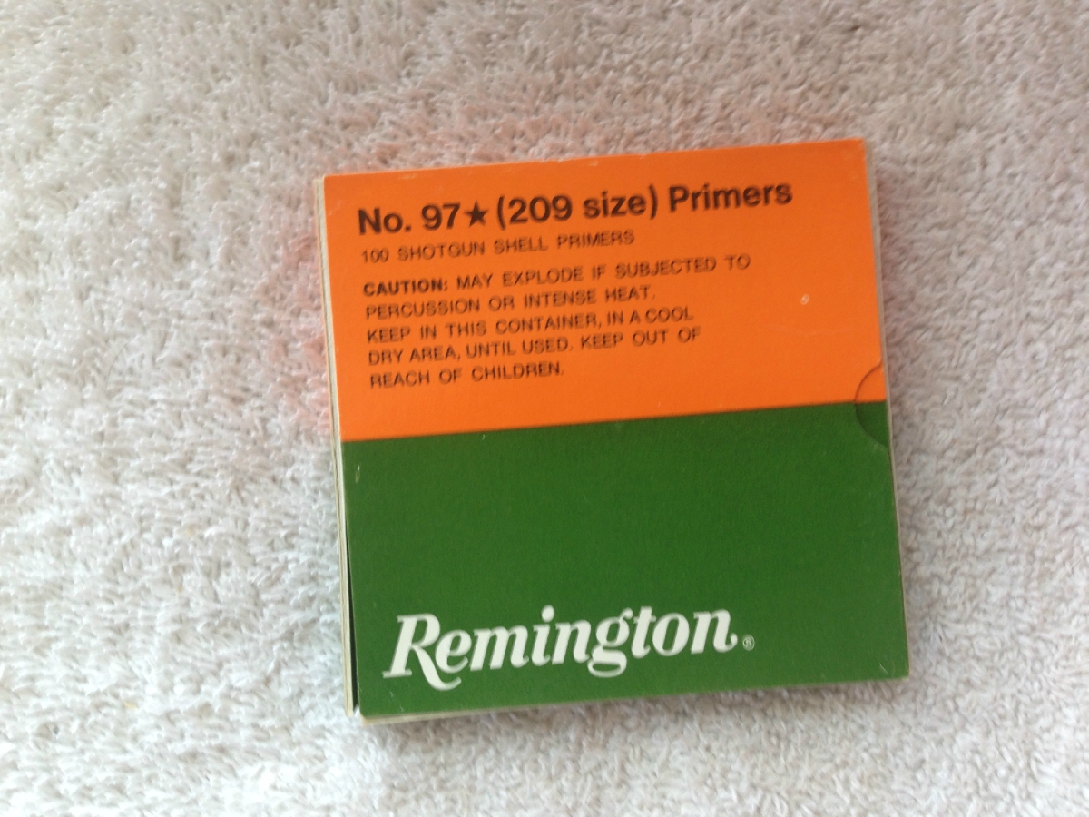 REMINGTON NO. 97 209 SIZE PRIMERS 100 count SHOTGUN SHELL PRIMERS / 823 ...