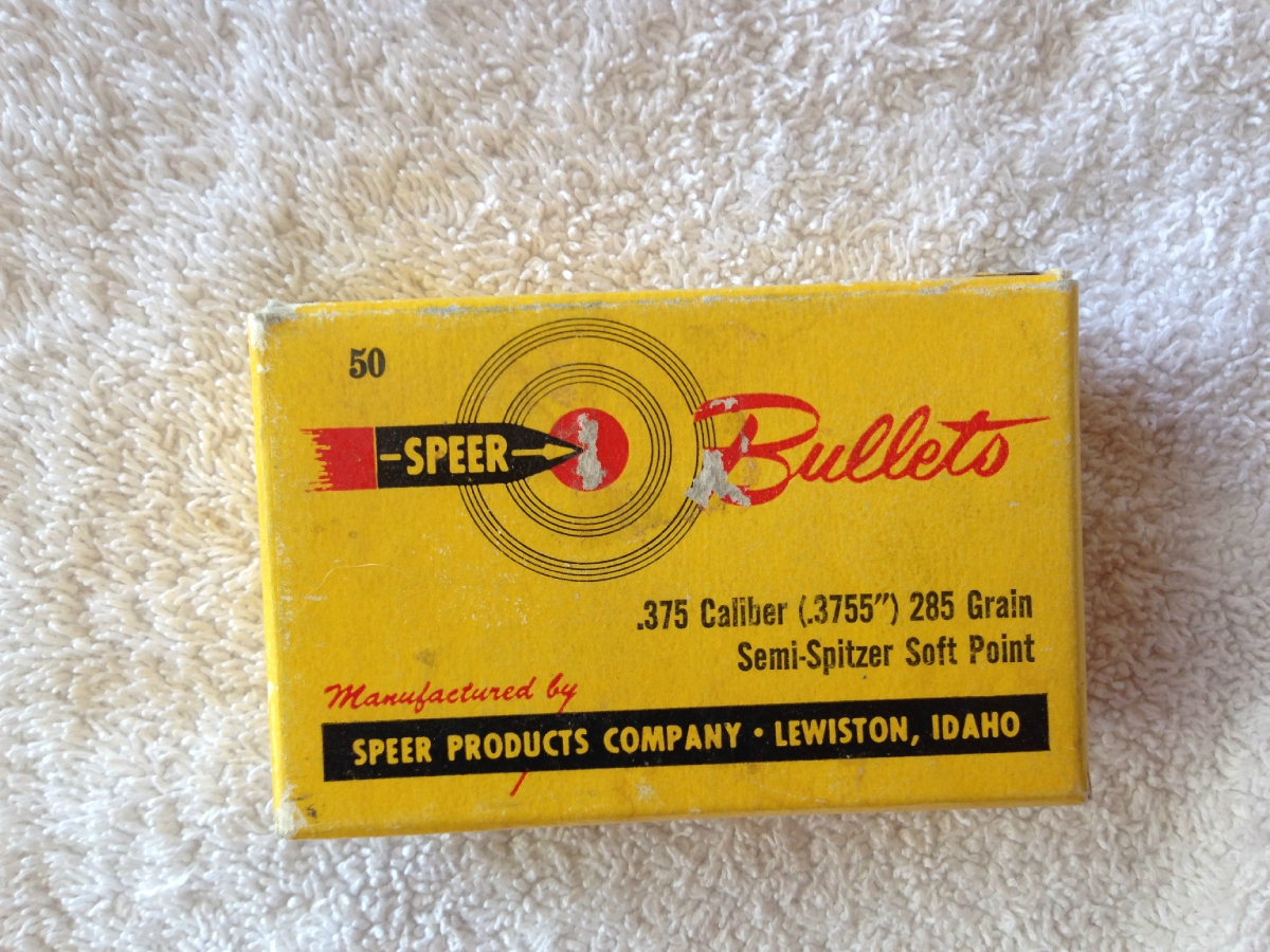 SPEER .375 CALIBER 285 GRAIN SEMI-SPITZER SS-SP SOFT POINT BULLETS 47 ...
