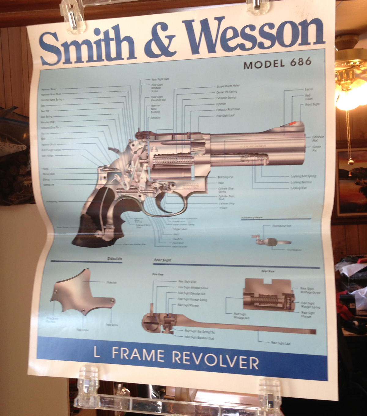 SMITH & Wesson Model 686 L FRAME REVOLVER VINTAGE POSTER 24 X 18 ...