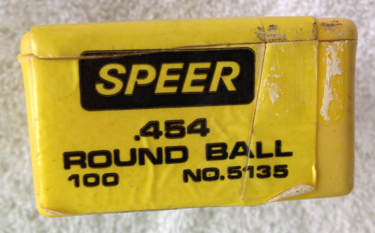 SPEER .454 ROUND BALLS NO. 5135 39 count BLACK POWDER SHOOTING / 0203-1 ...