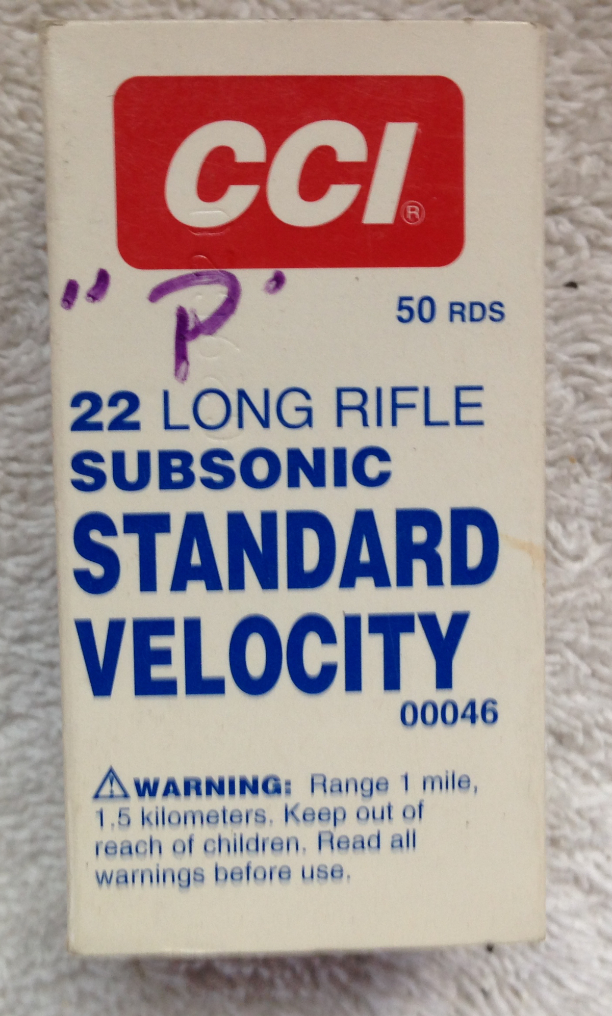 CCI Ammunition CCI .22 LONG RIFLE SUBSONIC STANDARD VELOCITY AMMUNITION ...