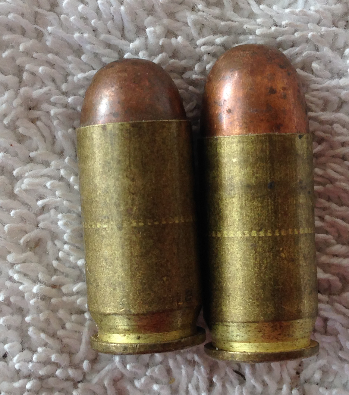 .45 CONCORD LOADS OVERSTAMPED HEAD STAMP 2 count ROUND NOSE BULLETS ...