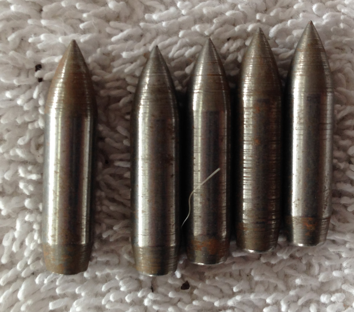 28 count of UNKNOWN STEEL BULLETS 76 GRAINS 245 DIAMETER BOAT TAIL ...