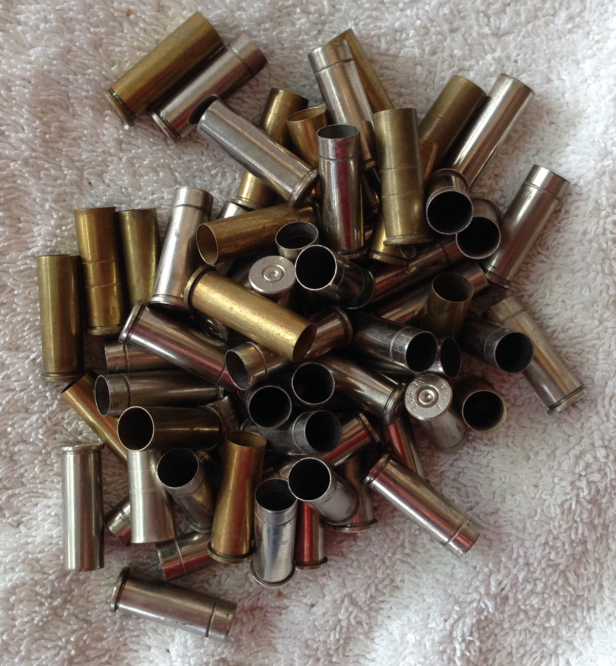 .38 SPECIAL ONCE-FIRED CARTRIDGE CASES 43 NICKEL 17 BRASS 60 count ...