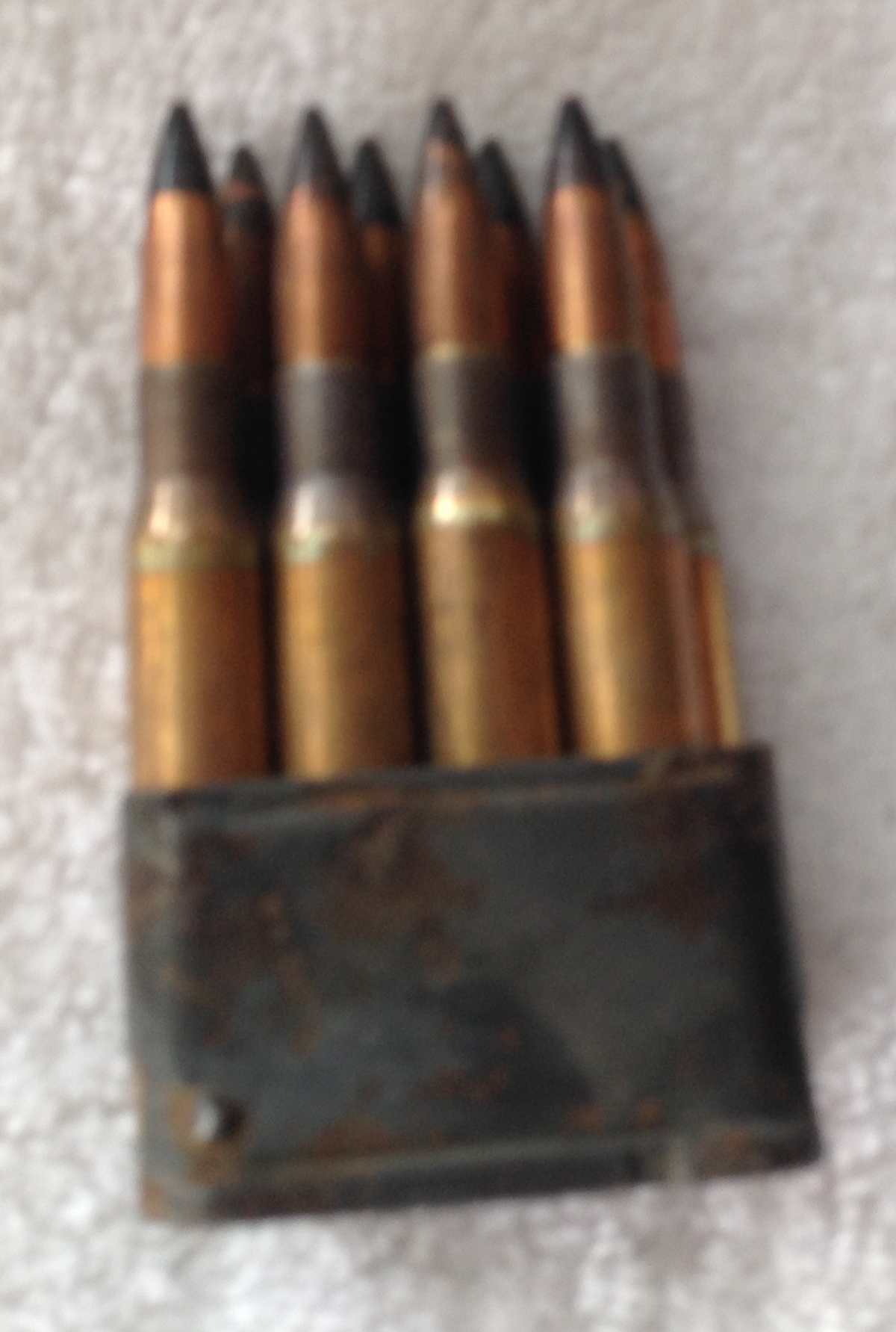 LC 54 .30-06 ARMOR PIERCING BLACK TIP AMMUNITION IN BANDOLIER 7 CLIPS ...