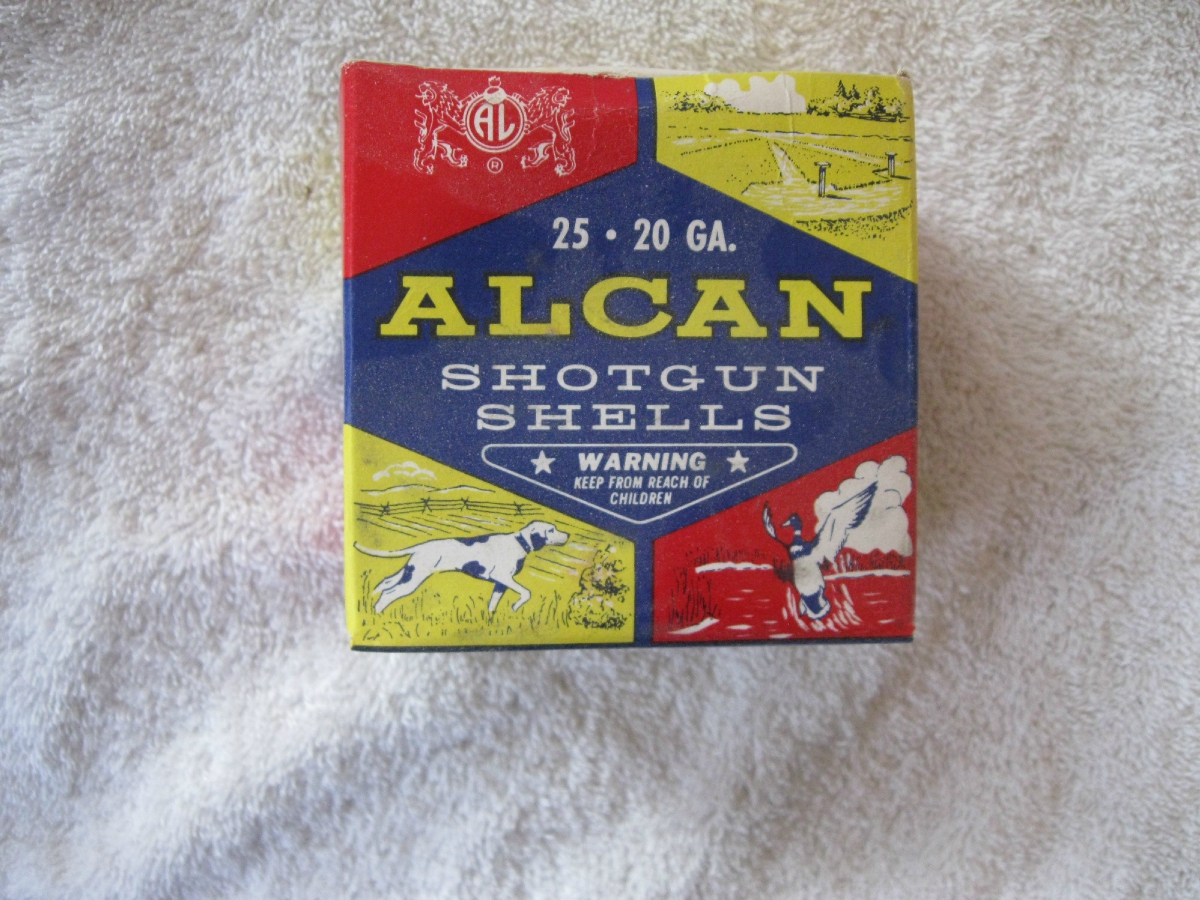 ALCAN 20 GAUGE SHOTGUN SHELLS EMPTY BOX VINTAGE SMOKELESS POWDER / 1213 ...