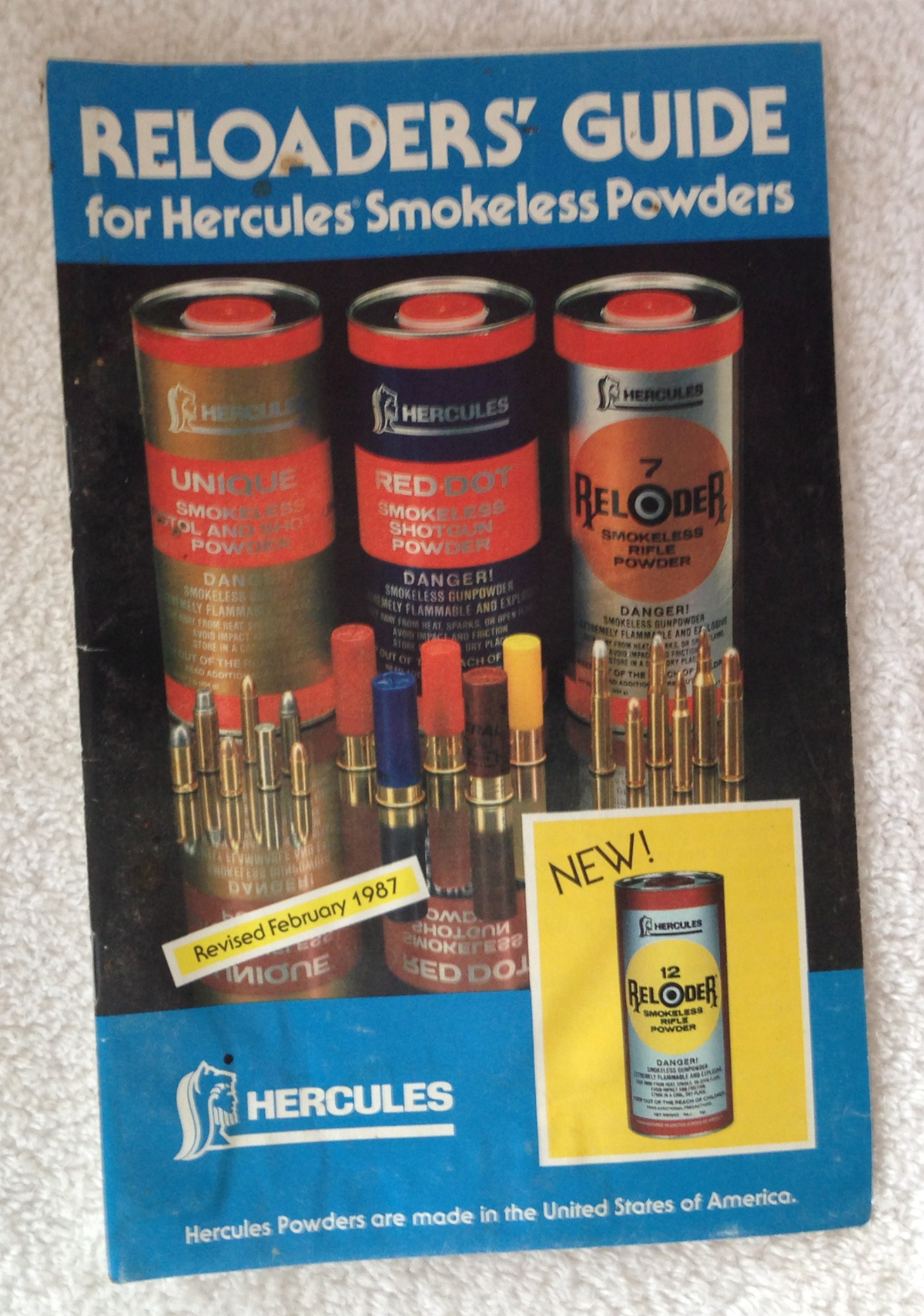 RELOADERS` GUIDE FOR HERCULES SMOKELESS POWDERS REVISED FEBRUARY 1987 / ...