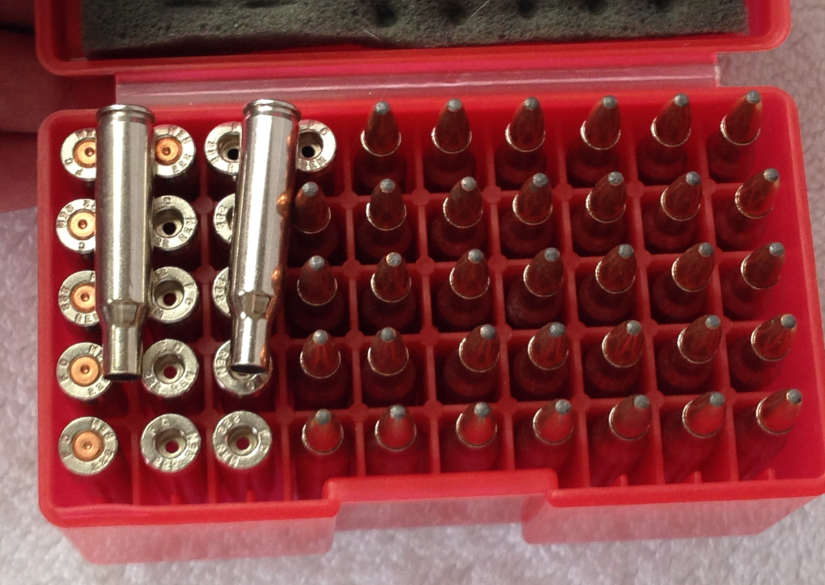 Federal 222 REM 55 GRAIN TBBC TROPHY BONDED BEAR CLAW AMMUNITION NICKEL ...