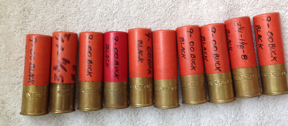 ALCAN 10 GAUGE BLACK POWDER 00 BUCK LOADED WITH 9 PELLETS EACH 3 1/4 ...