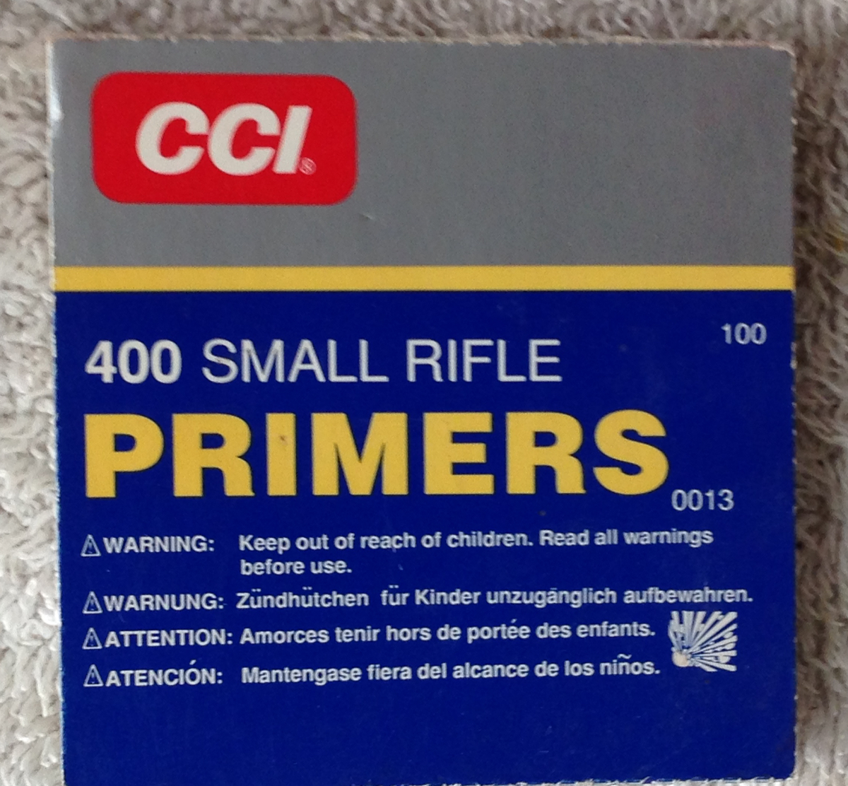 CCI Ammunition CCI NO. 400 SMALL RIFLE PRIMERS 0013 31 count / 0518-3 ...