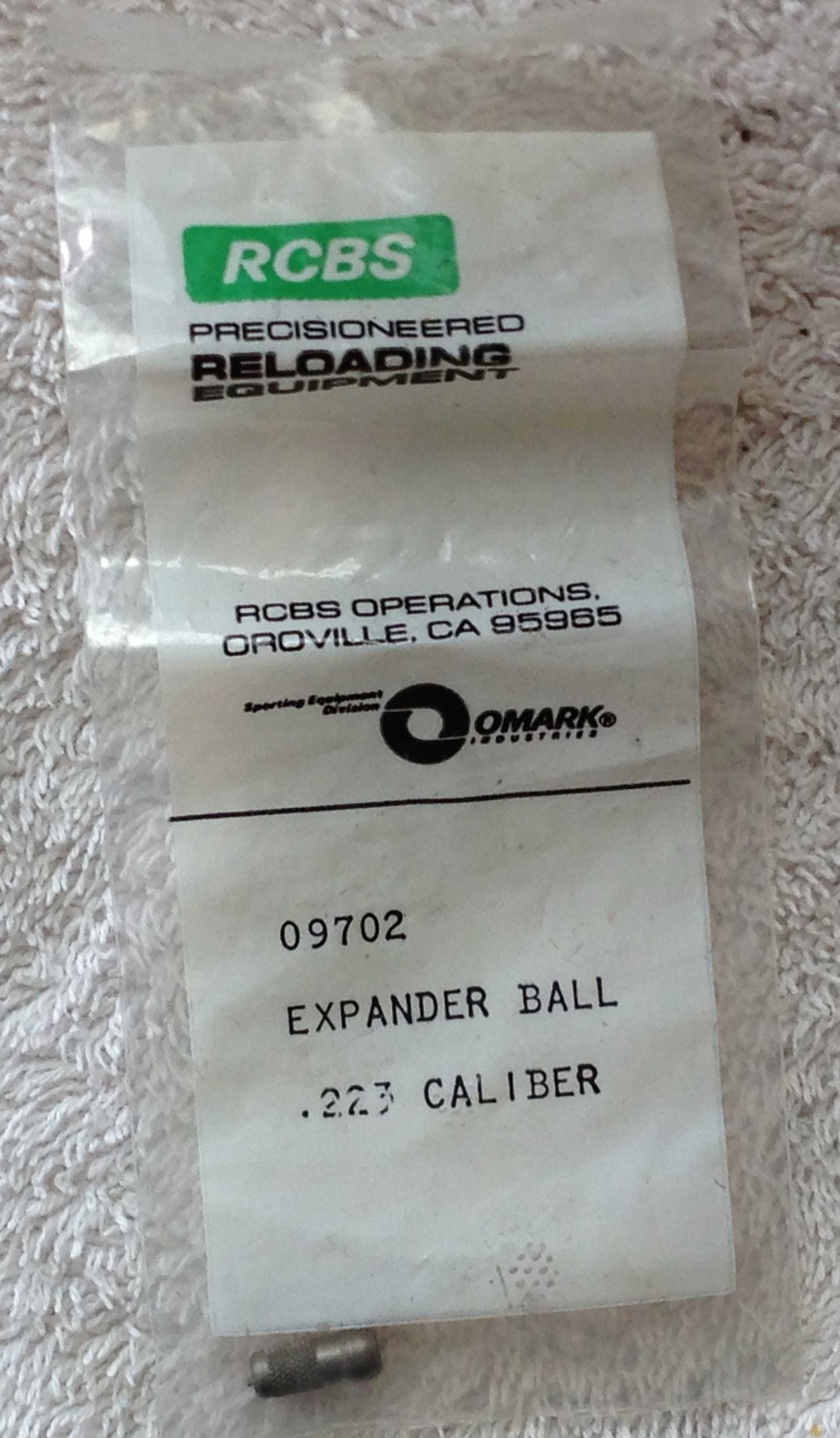 EXPANDER BALL .223 CALIBER RCBS 09702 NEW IN PACKAGE / 0510-3 .223 Rem ...