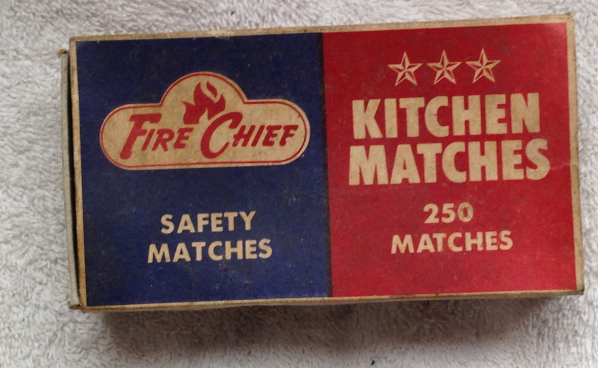 FIRE CHIEF KITCHEN SAFETY WOODEN MATCHES VINTAGE 71 count PINK HEADS ...