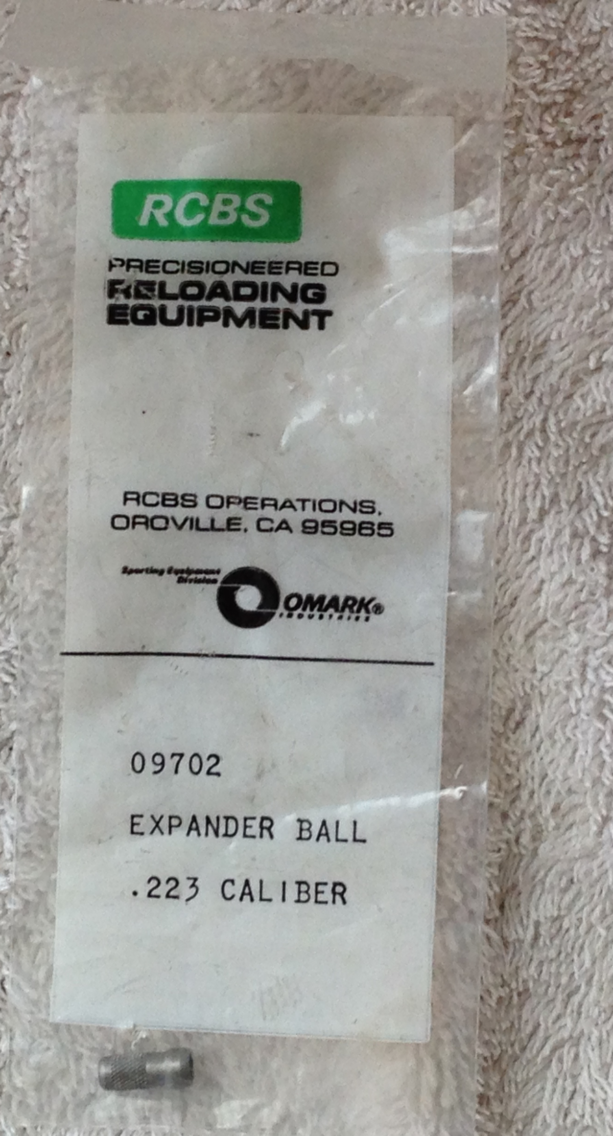 EXPANDER BALL .223 CALIBER RCBS 09702 NEW IN PACKAGE / 0511-3 .223 Rem ...