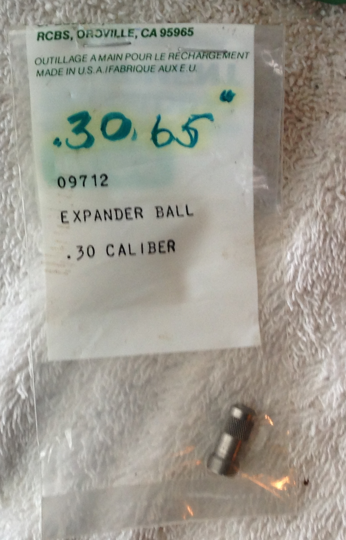 RCBS EXPANDER BALL .30 CALIBER 09712 / 0507-3 .30 Carbine 17308159 ...