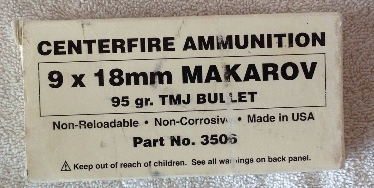 CCI Ammunition 9X18 MAKAROV 95 GRAIN TMJ ROUND NOSE BULLET AMMUNITION ...