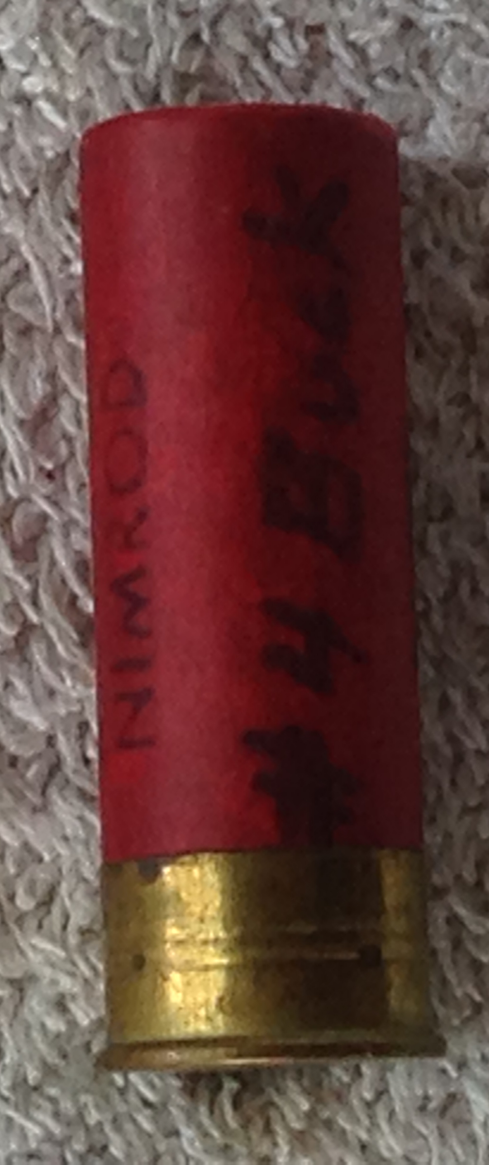 NIMROD 12 GAUGE SHOTGUN SHELL SHOTSHELL RED PAPER HULL MADE IN U. S. A ...