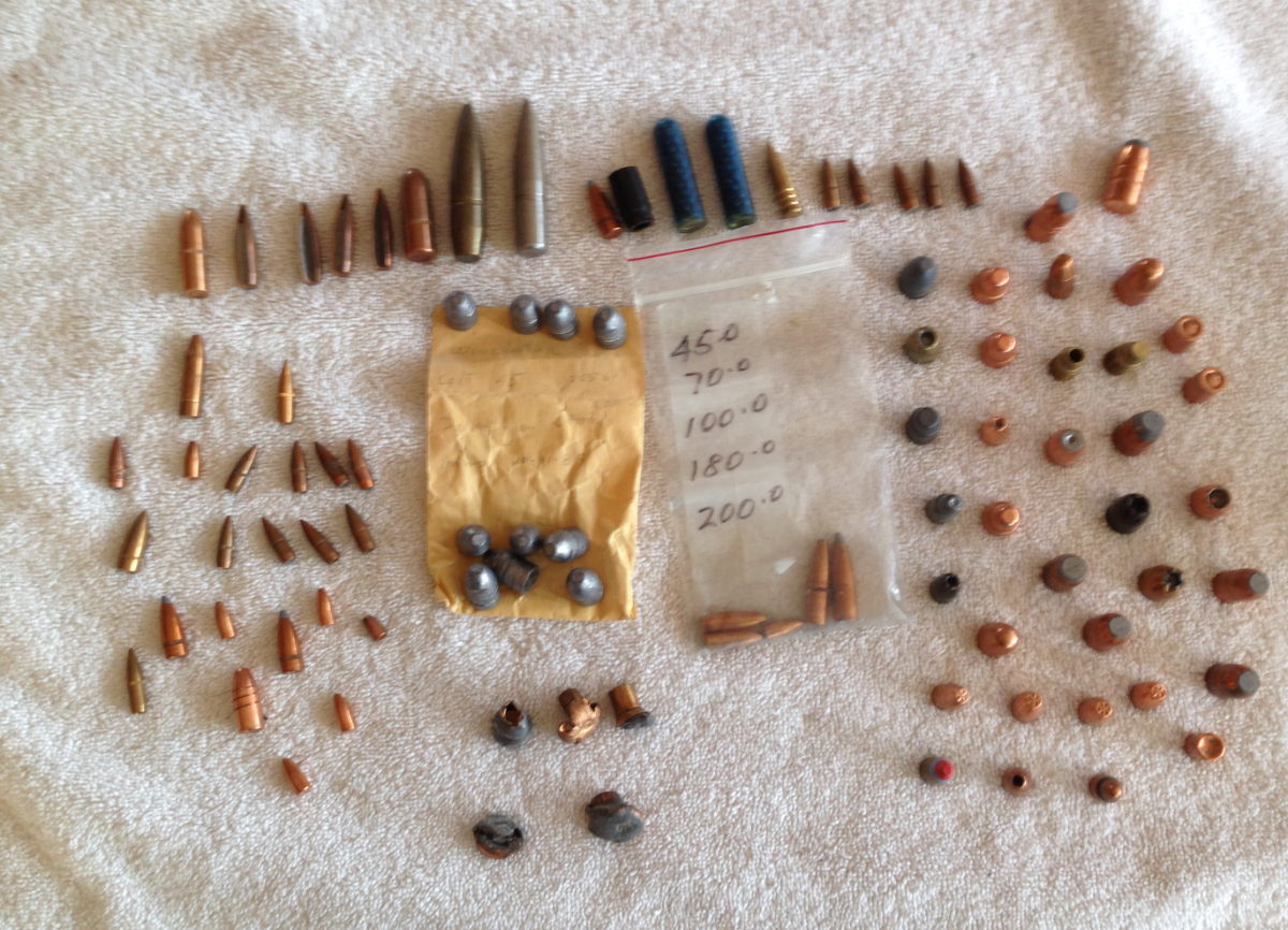 MIXED BAG OF 95 BULLETS VARIETY PACK 50 BMG DOWN TO 22 RIFLE & HANDGUN ...