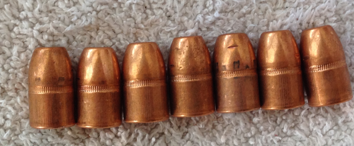 .45 CALIBER 300 GRAIN BULLETS CONCAVE BASE w/ FLAT EJECTOR SAMPLES ...