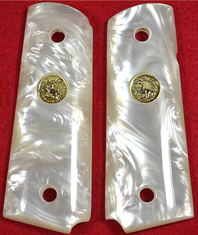Faux Peral Gold Medalion Grips for Colt Officers Model 17340764 ...