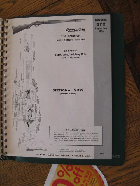 Remington 572 pump Exploded view & parts list 10268896 - GunAuction.com