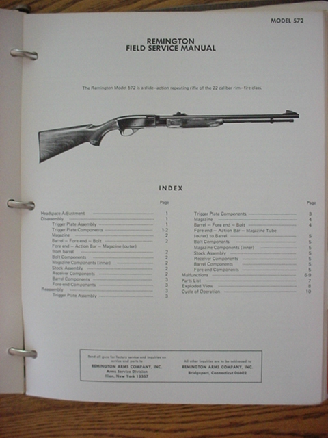 Remington 572 Field Service Manual ORIGINAL 13400965 - GunAuction.com