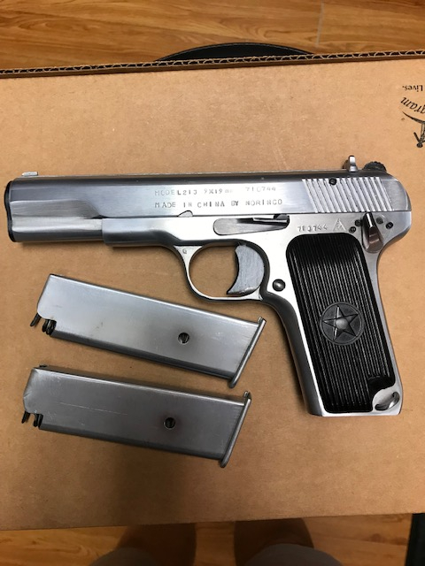 213 Tokarev Hard Chrome 9mm Pistol w/Holster Matching Mag Norinco 9mm ...