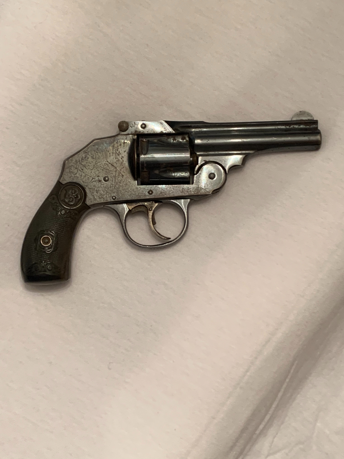 IVER JOHNSON MODEL HAMMERLESS SAFETY DOUBLE ACTION REVOLVER, US, CIRCA ...