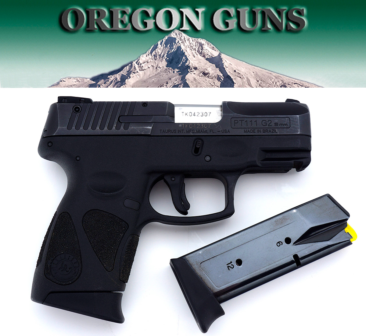 Taurus PT111 MILLENNIUM G2 SEMIAUTO PISTOL 9MM 12+1 SHOT SN# TK042307 ...