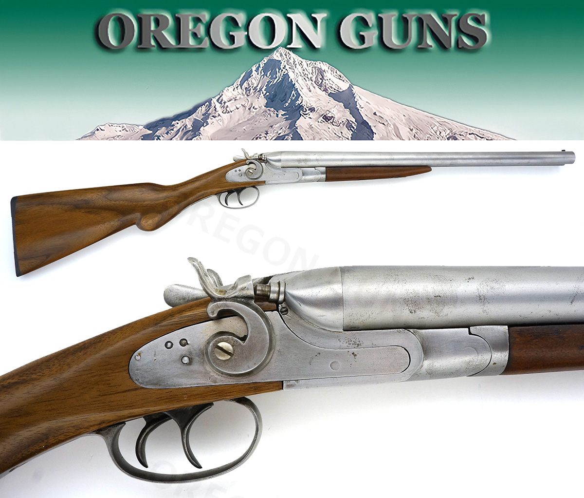 American Gun Co CLASSIC HAMMER SIDE BY SIDE SXS COUCH GUN 12GA SHOTGUN ...