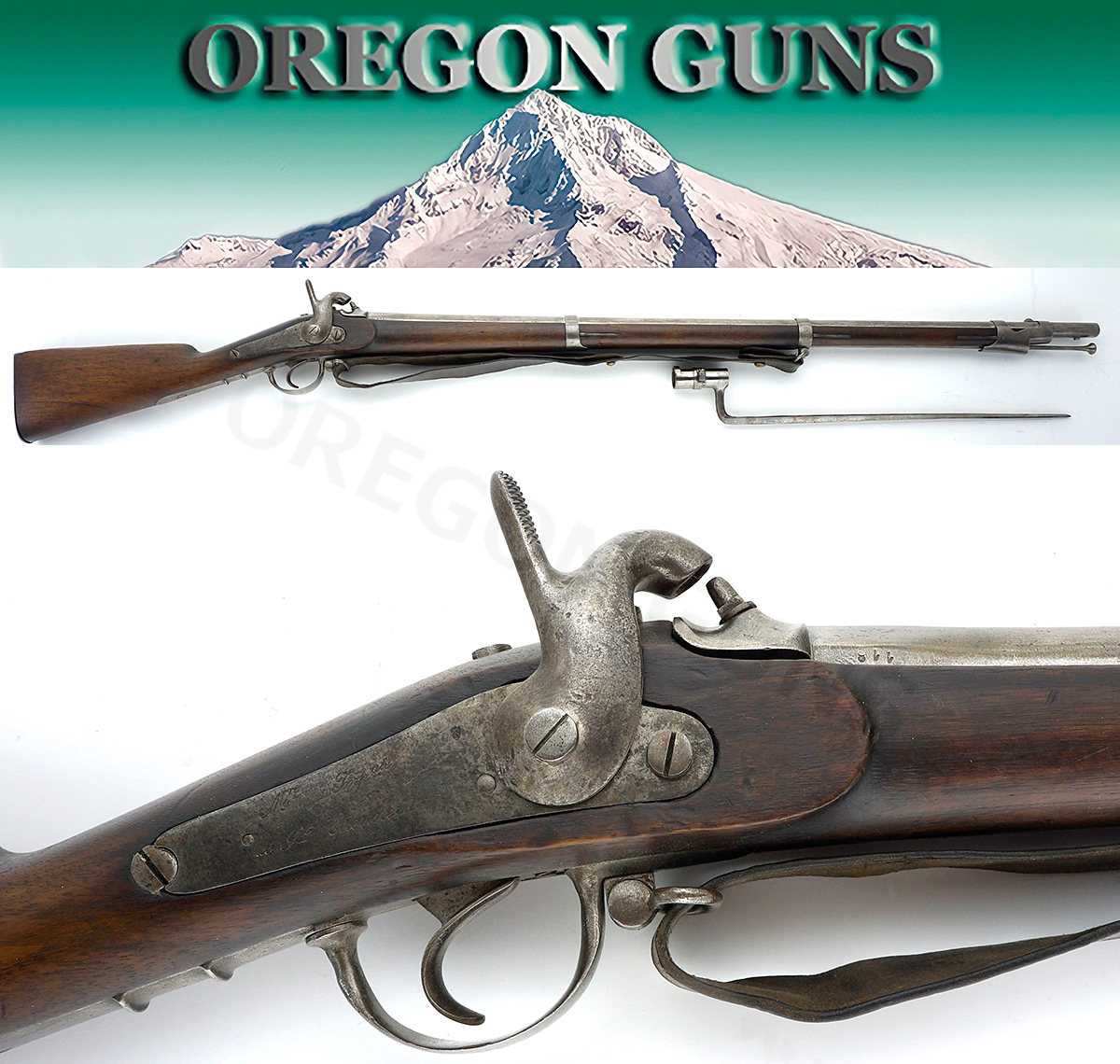 French MAS INFANTRY RIFLE MODEL 1840 PERCUSSION WITH BAYONET .69 CAL ...