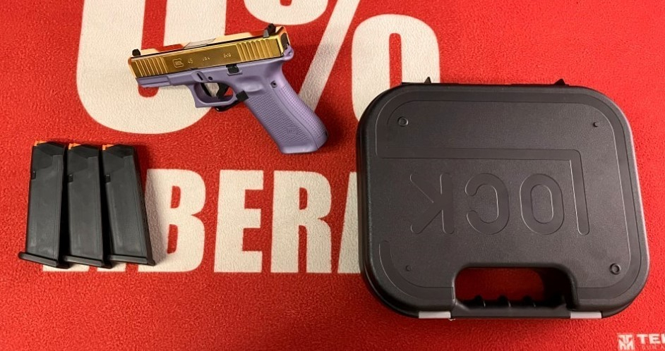 CUSTOM NICKEL AND GOLD PLATED GLOCK 45 ORCHID WITH PURPLE GRIP .45 ACP ...