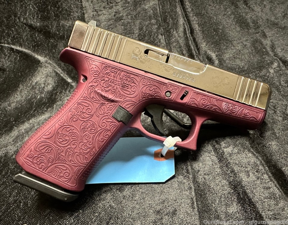NEW CUSTOM NICKEL GLOCK G43X 9MM GLOCK N ROSES BLACK CHERRY LIMITED ...