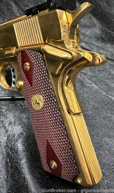 CUSTOM 24KT GOLD COLT 1911 NATIONAL MATCH GOLD CUP, SERIES 70, 45ACP ...