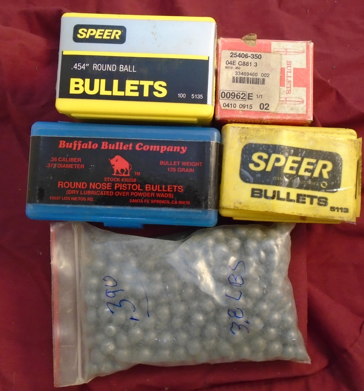 Speer Assorted pistol caliber round balls and bullets .454 Casull ...