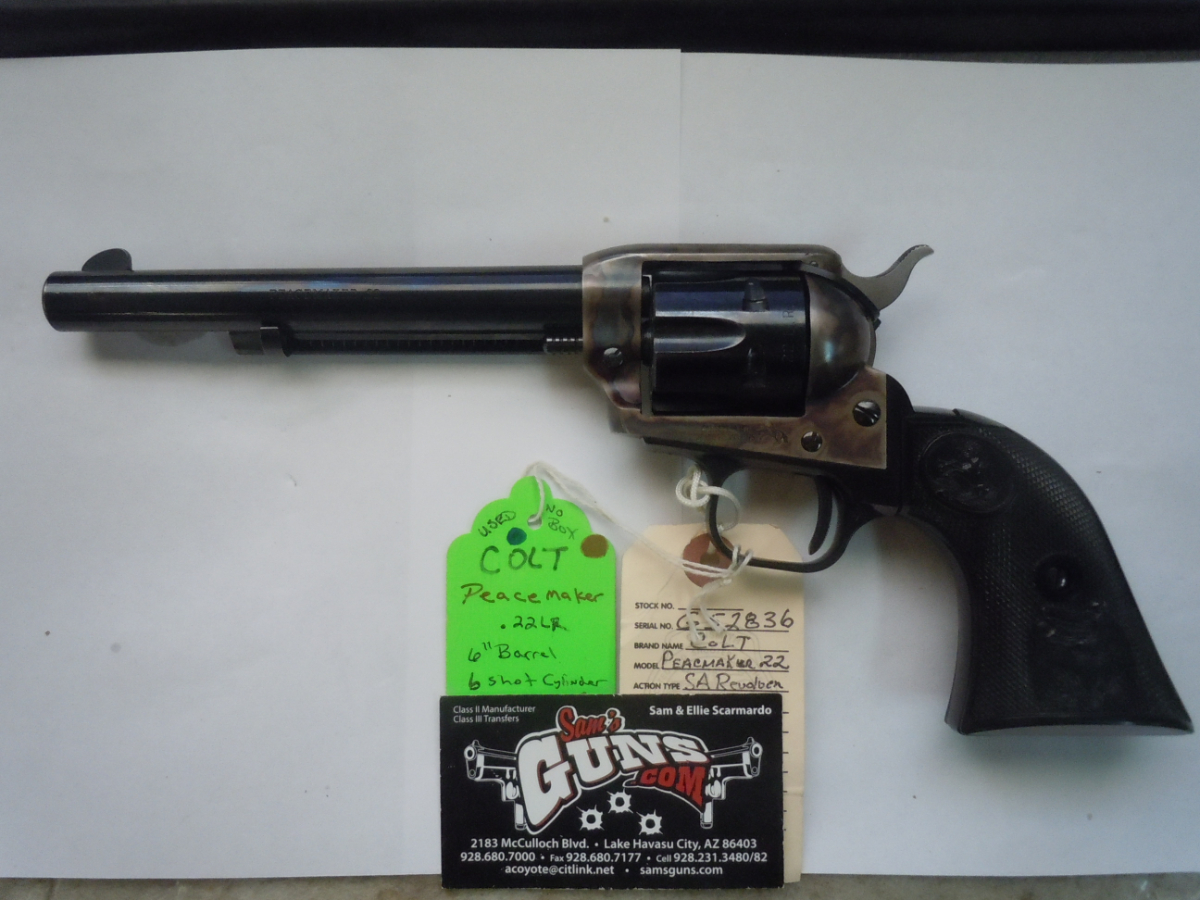 Colt Model peacemaker 6" barrel 6-shot color case-hardened receiver ...