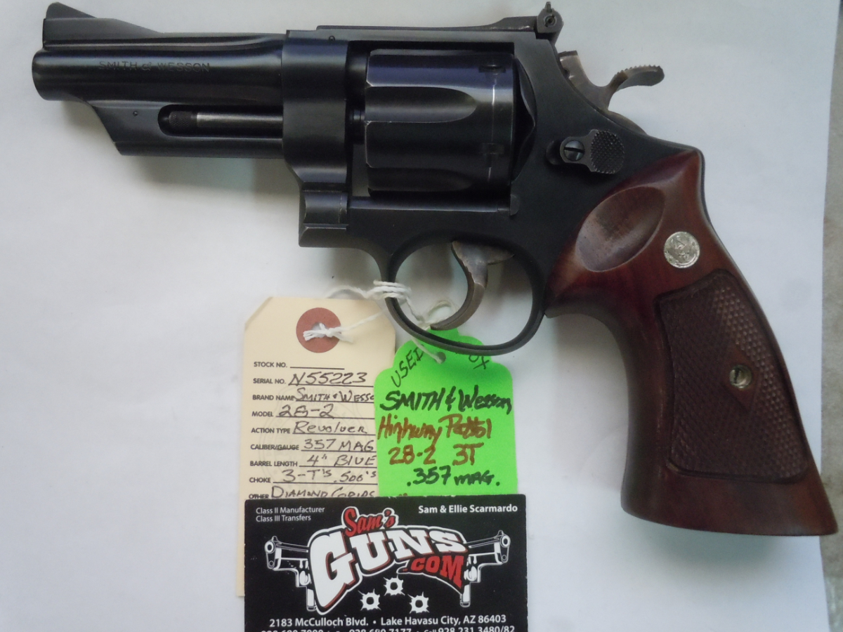 Colt Smith & Wesson Highway Patrol 28-2 3-T 4" barrel adjustable rear ...