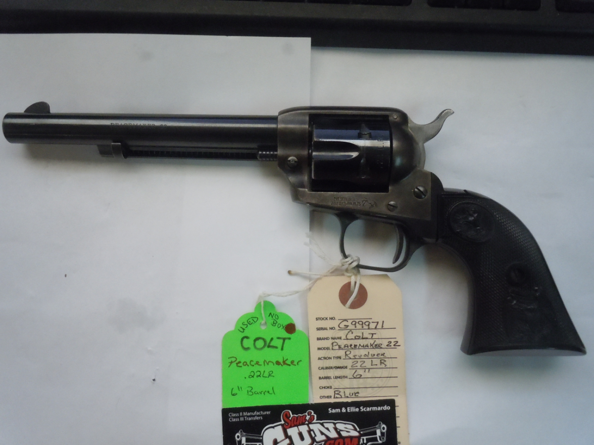 Colt Model peacemaker 6" barrel 6-shot colored case-hardened receiver ...