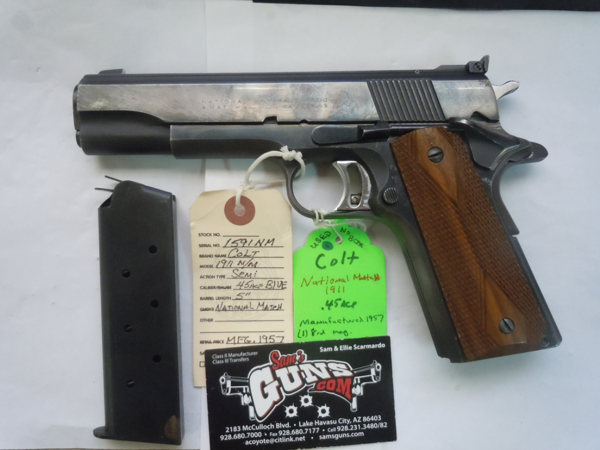 Colt Model 1911 National Match Dated 1957 Wilde Springs Skeleton ...