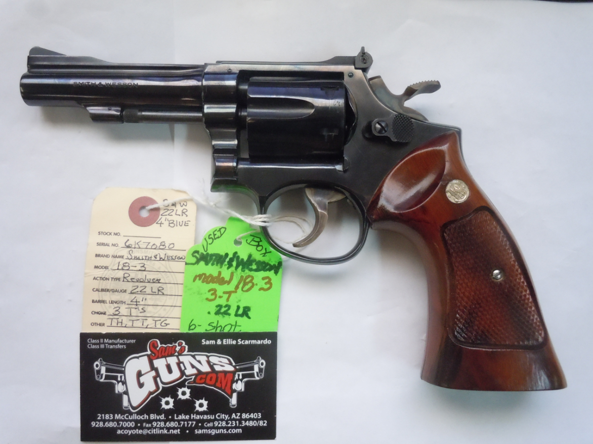 Smith & Wesson Model 18-3 3-T 4" Barrel color case-hardened wide ...