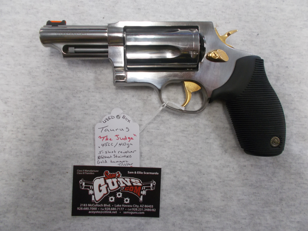 Taurus JUDGE stainless steel .410ga & 45LC w/ gold trigger & hammer ...