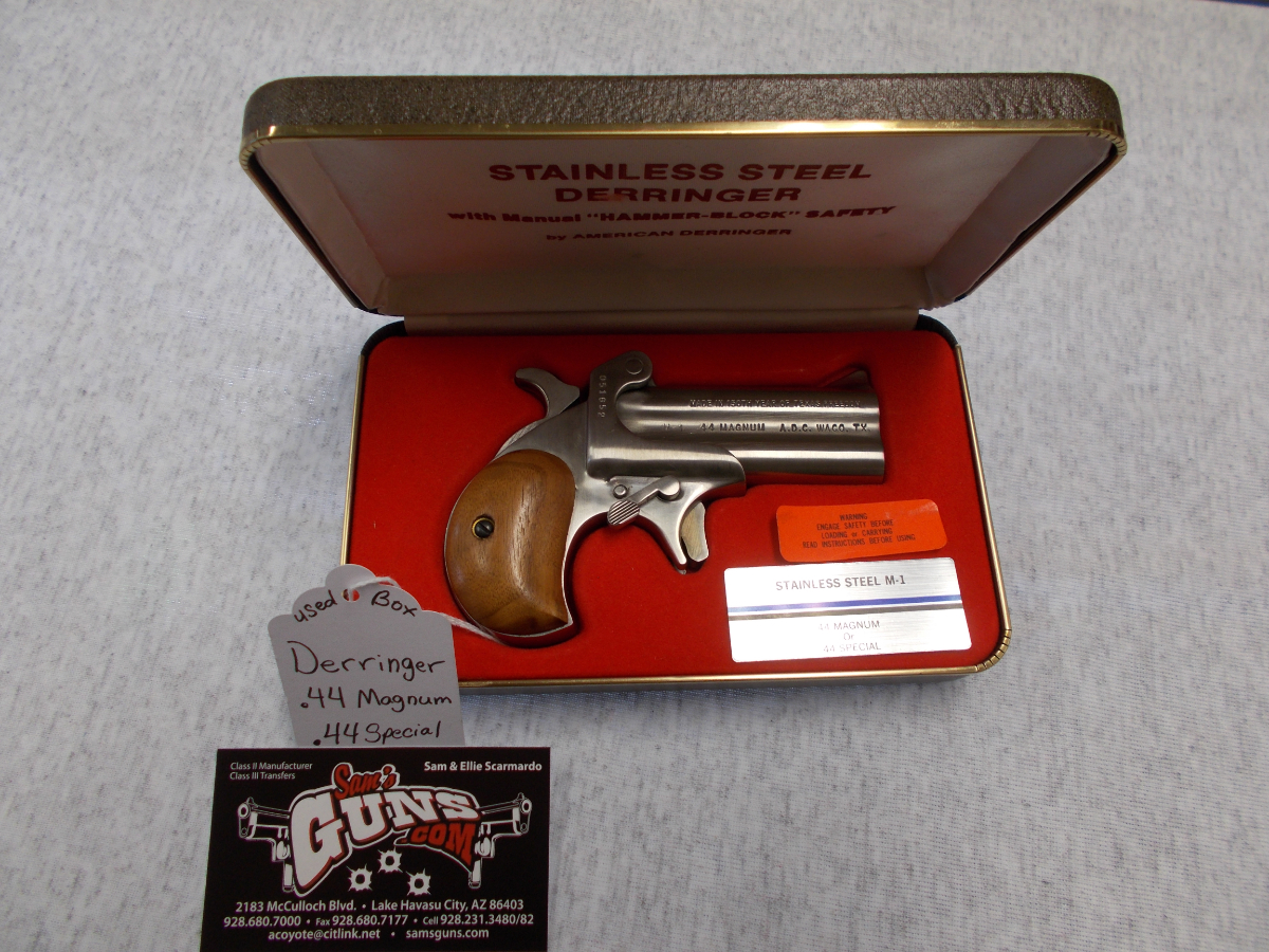 American Derringer STAINLESS STEEL Model 1 .44 Mag & 44 spl w/ display ...
