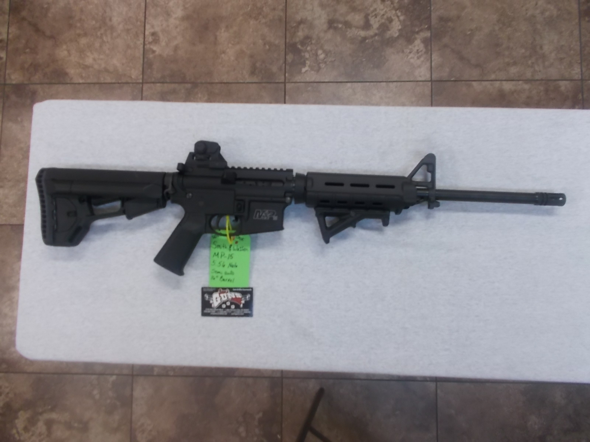 Smith & Wesson M&P-15 w/ 16" Barrel, angle grip, extended bolt catch ...
