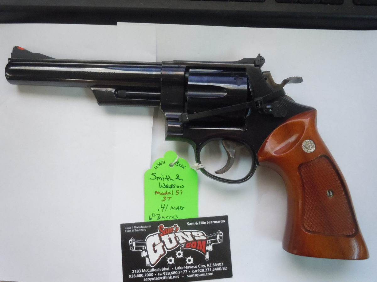 Smith & Wesson Model 57 3T 6" barrel Red front and micrometer rear ...