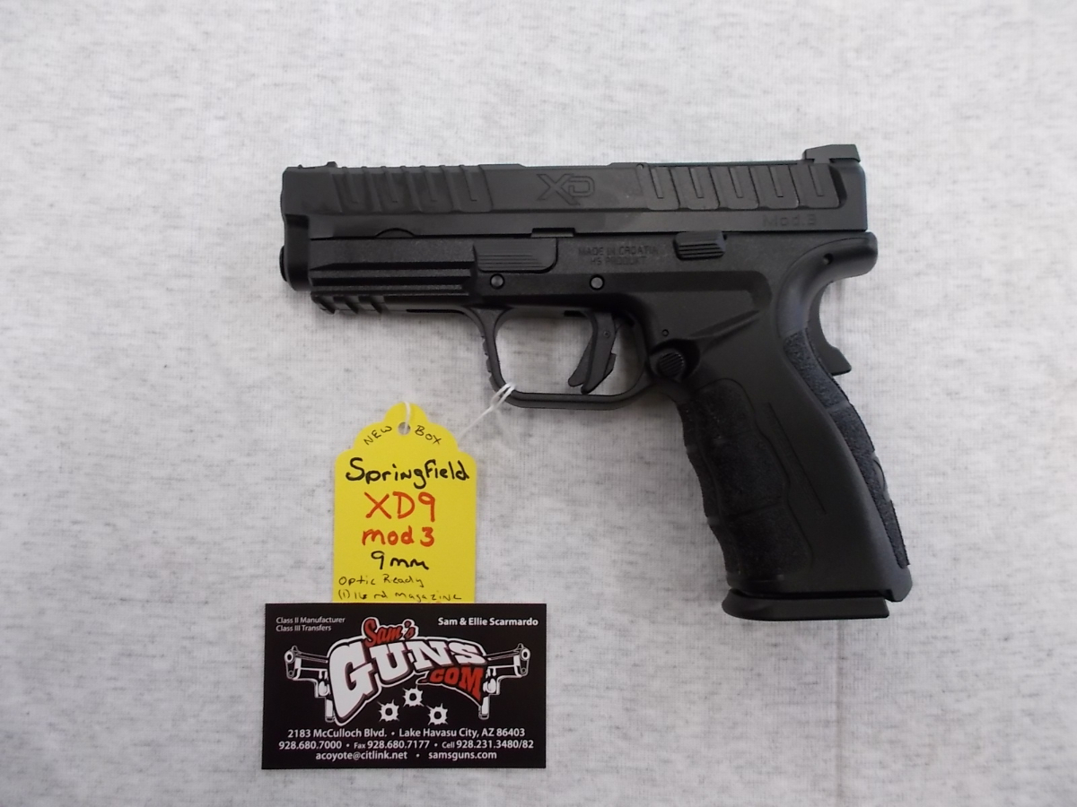 Springfield XD9 MOD 3 optic ready 9mm Pistol w/ 16rd mag (C5508-24) 9mm ...