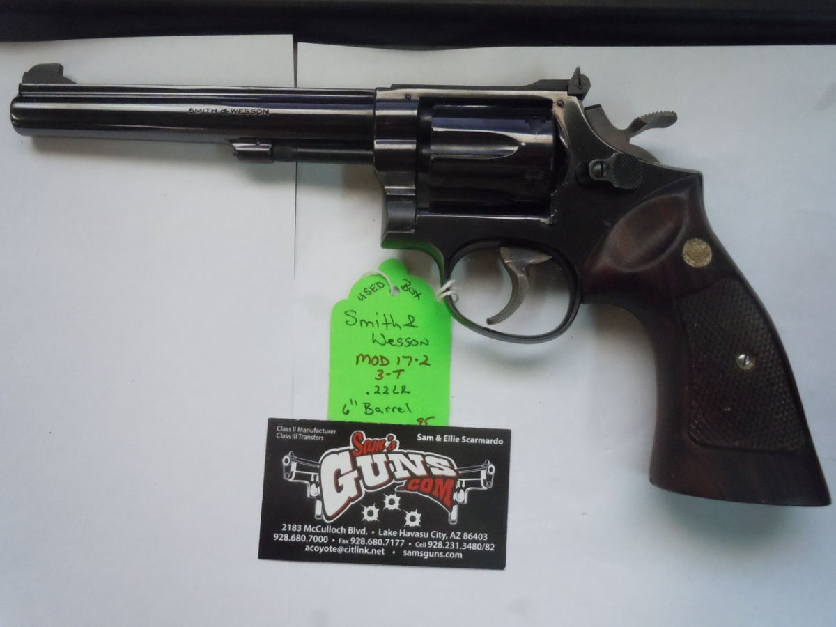 Smith & Wesson Model 17-2 3-T 6" barrel Walnut grip color case-hardened ...
