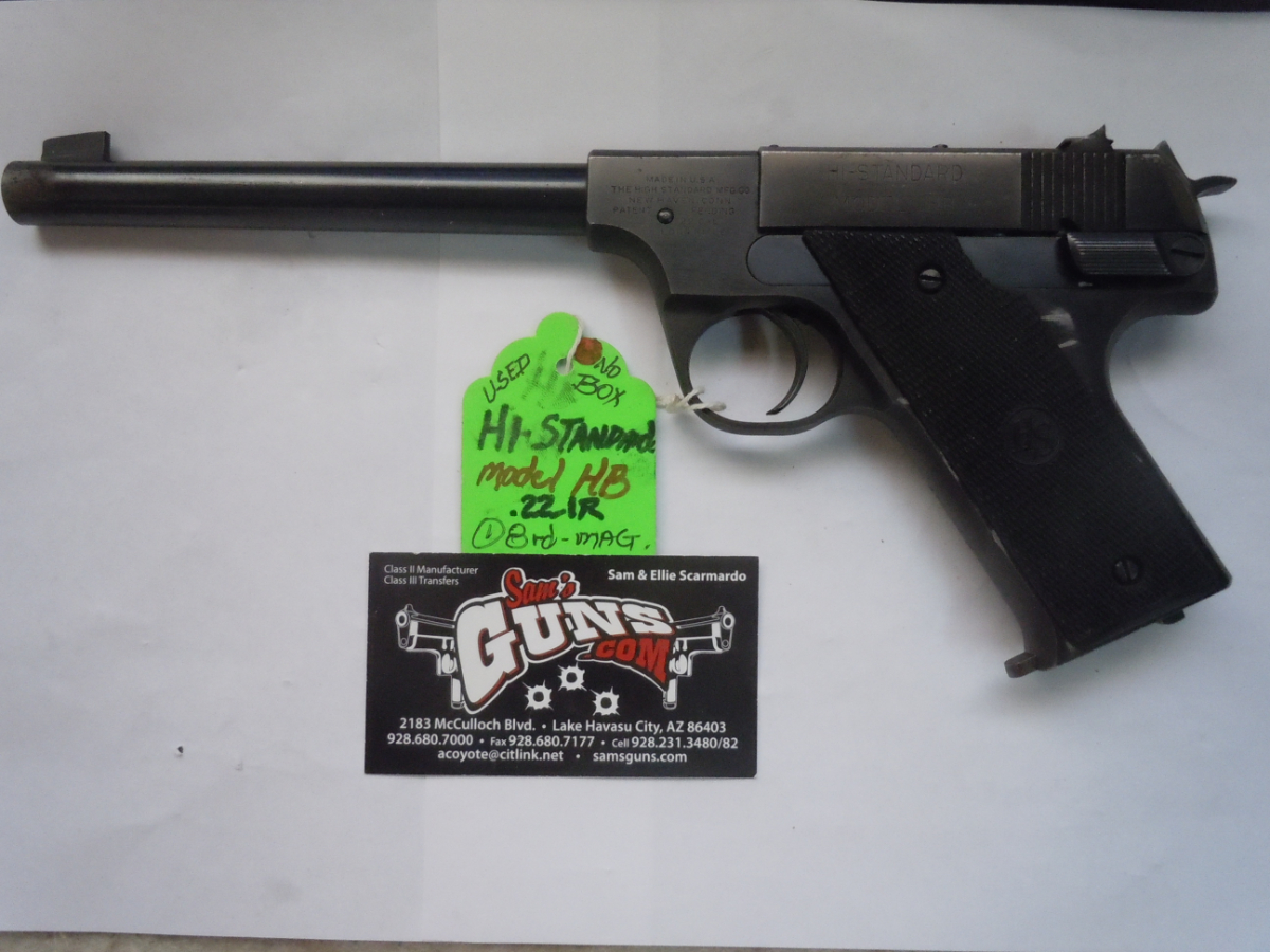 High Standard Model HB 6 3/4" Barrel Black Hard Rubber Checkered Grips ...