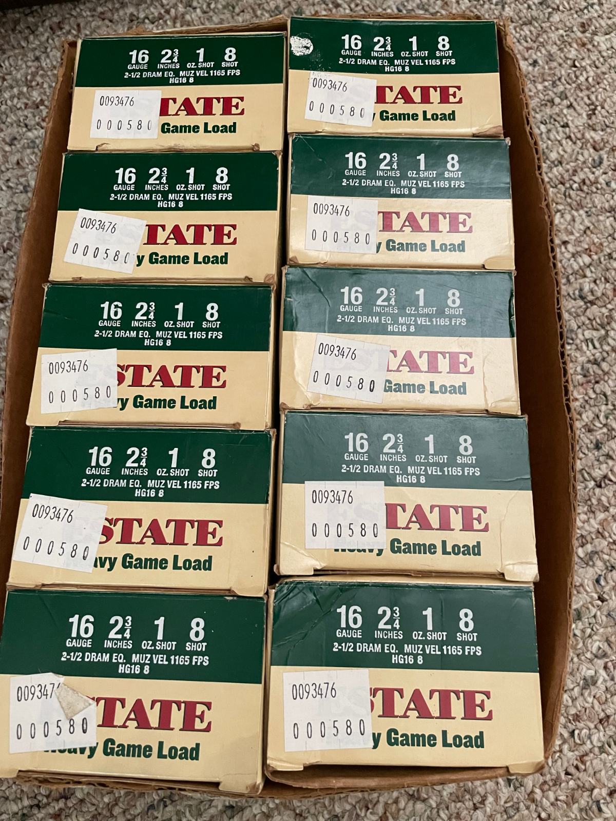 Estate One full case of 16 GA Shot Shells # 250 shells total 17231799 ...