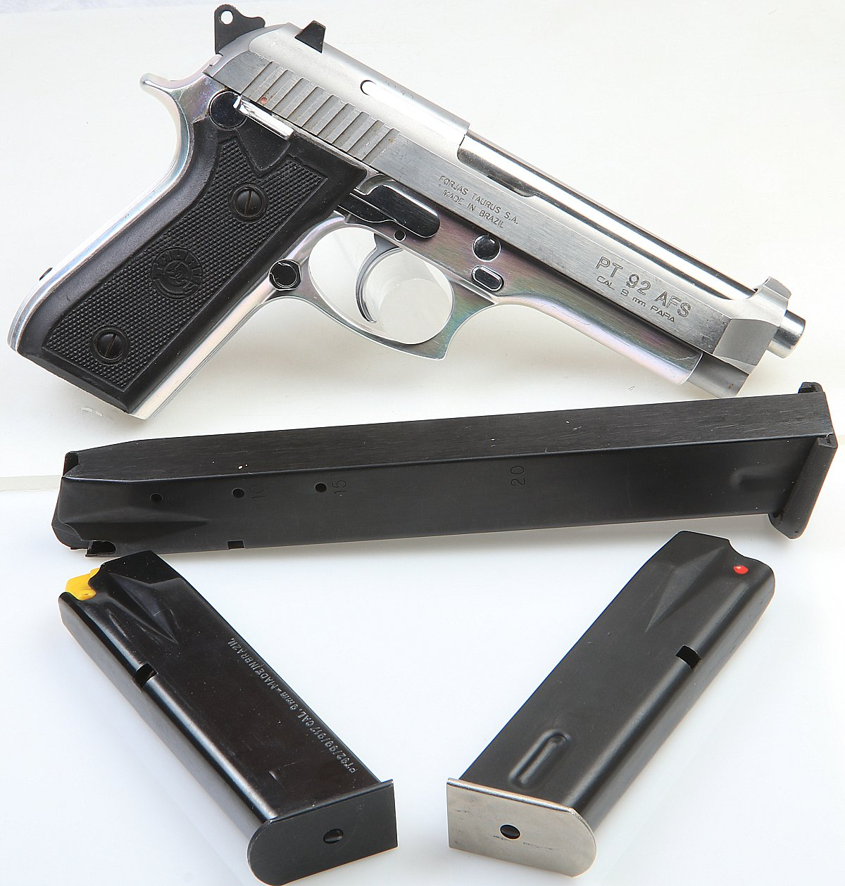 Taurus PT92 AFS Full Size 9mm Stainless Steel with 3 magazines 9mm ...